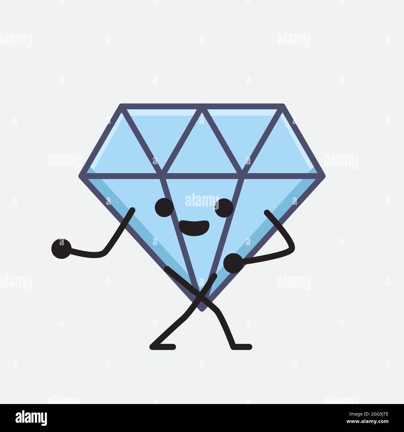 Vector Illustration of Diamond Character Mascot on isolated background ...