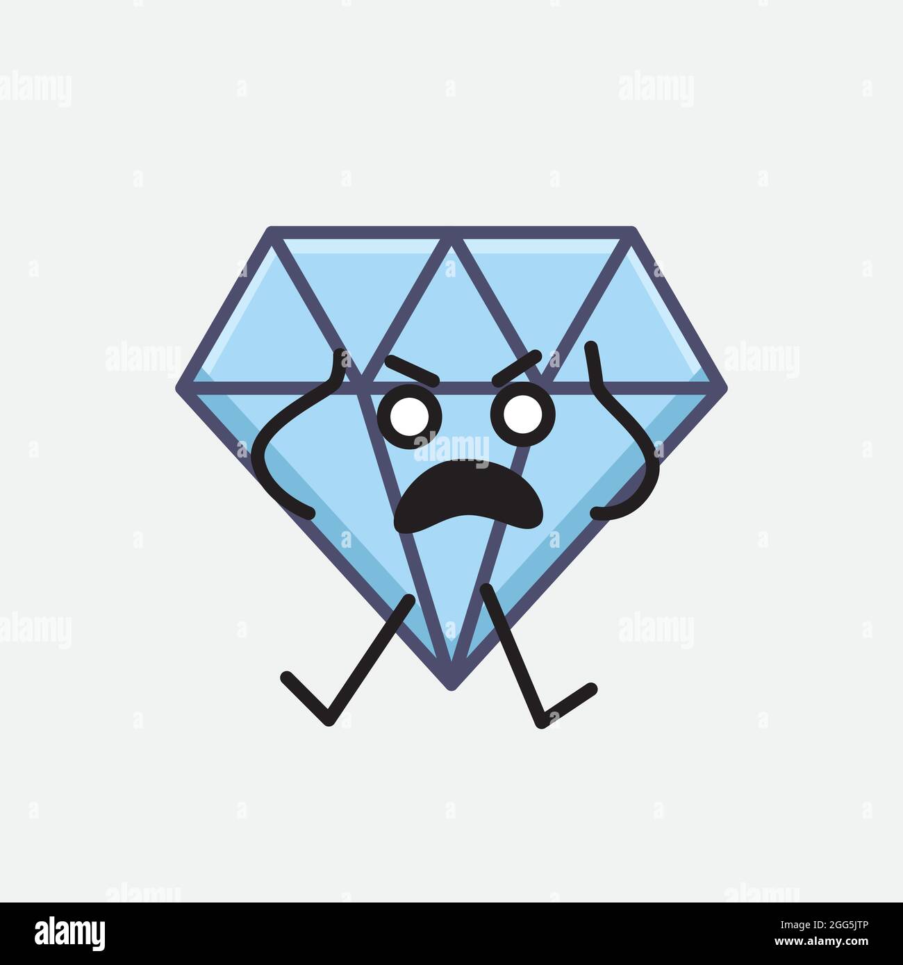 Vector Illustration of Diamond Character Mascot on isolated background ...
