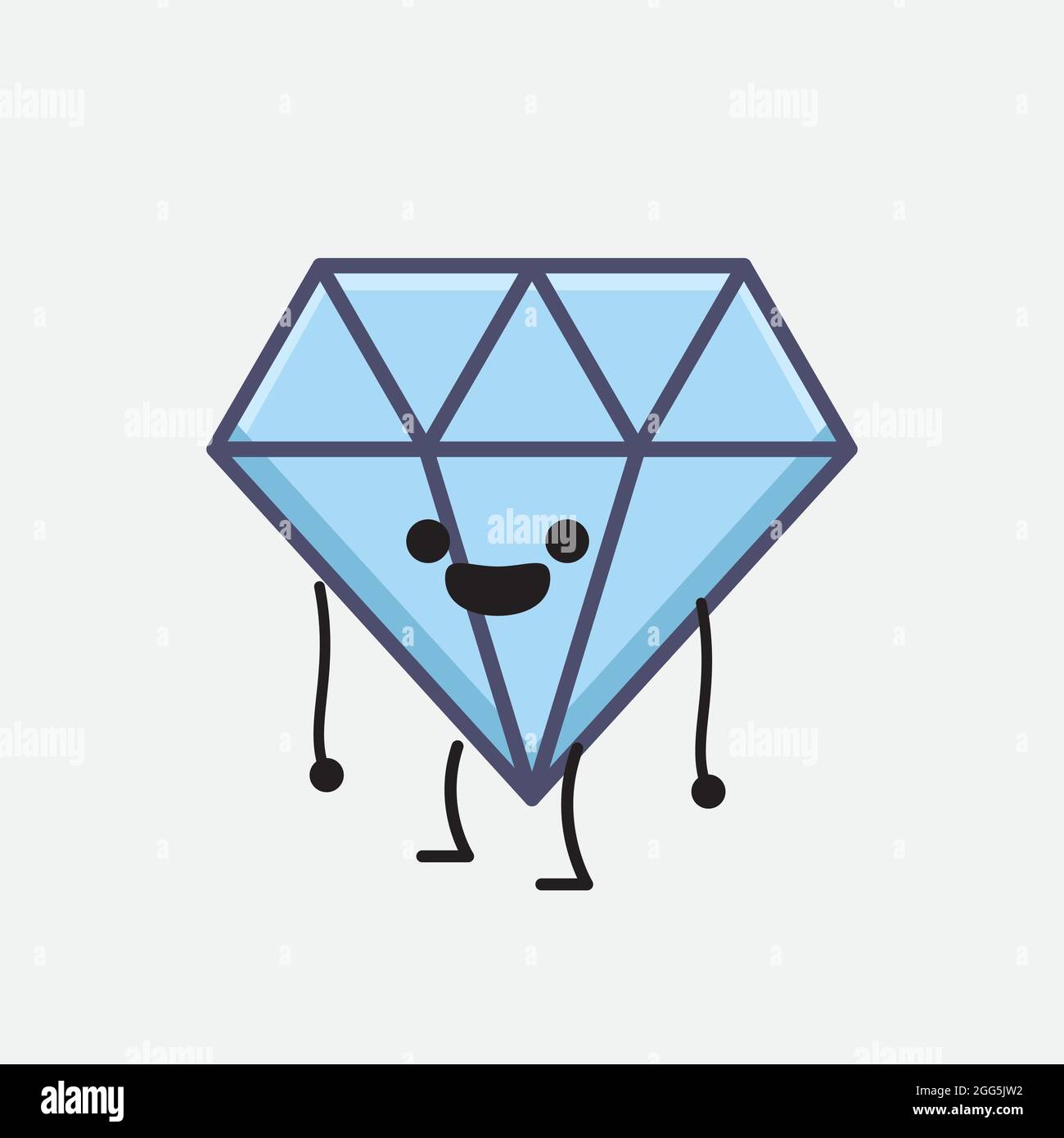 Vector Illustration of Diamond Character Mascot on isolated background ...