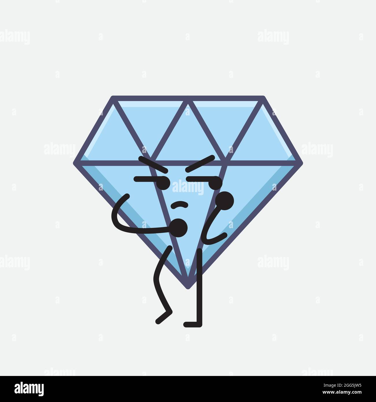 Vector Illustration of Diamond Character Mascot on isolated background ...