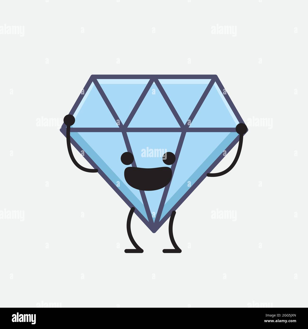 Vector Illustration of Diamond Character Mascot on isolated background ...