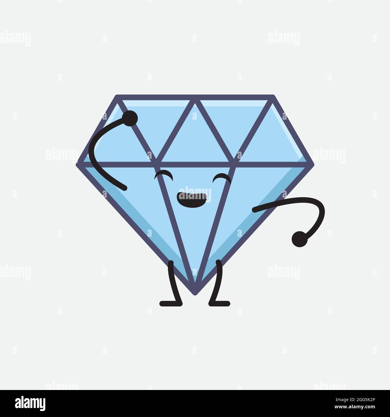 Vector Illustration of Diamond Character Mascot on isolated background ...