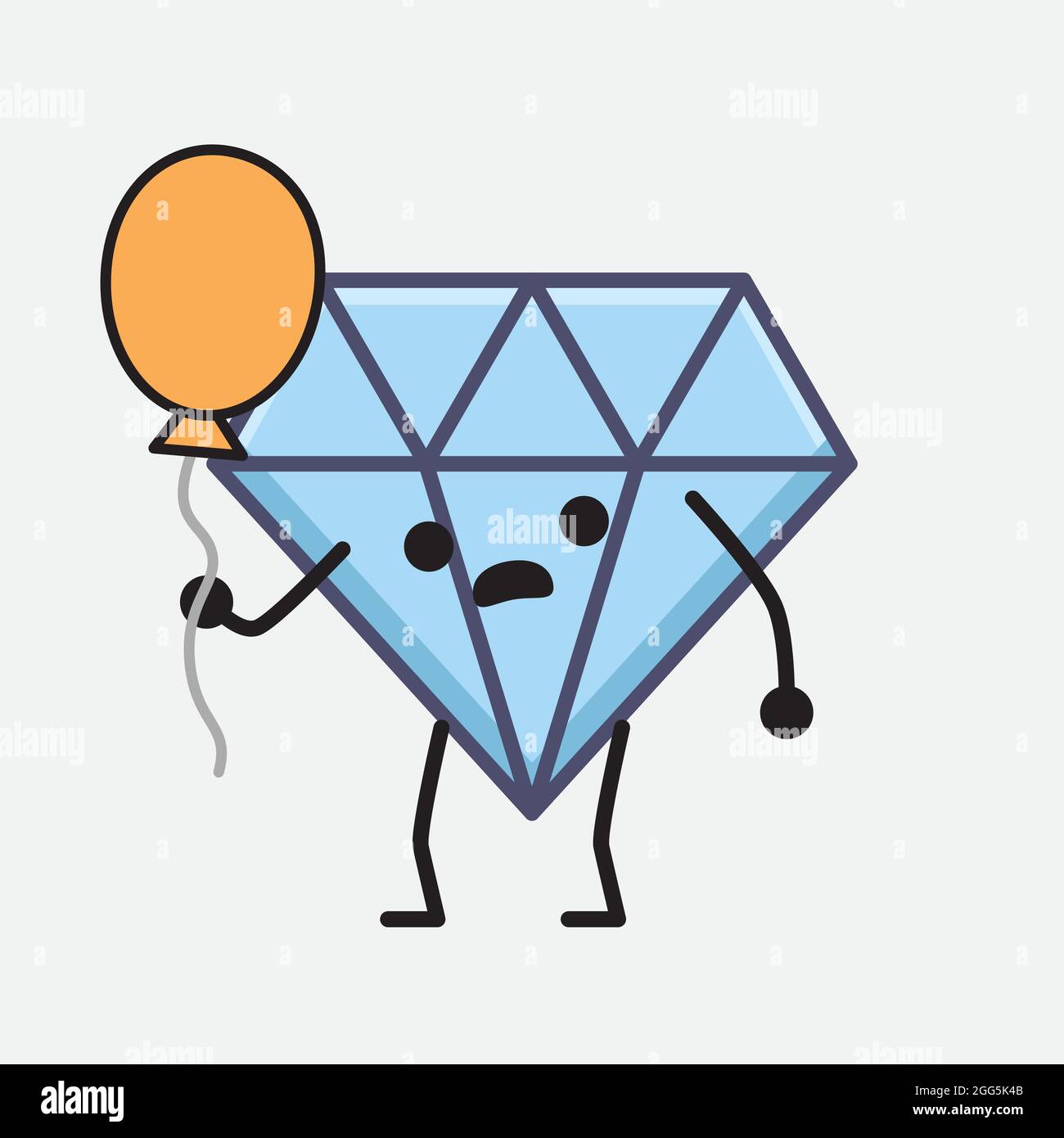 Vector Illustration of Diamond Character Mascot on isolated background ...