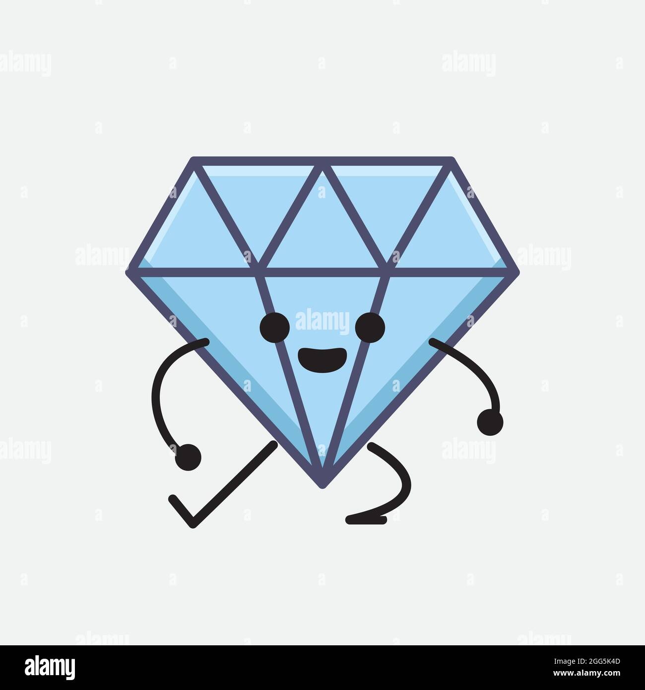 Vector Illustration of Diamond Character Mascot on isolated background ...