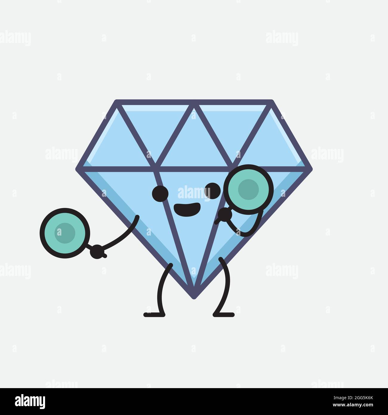 Vector Illustration of Diamond Character Mascot on isolated background ...