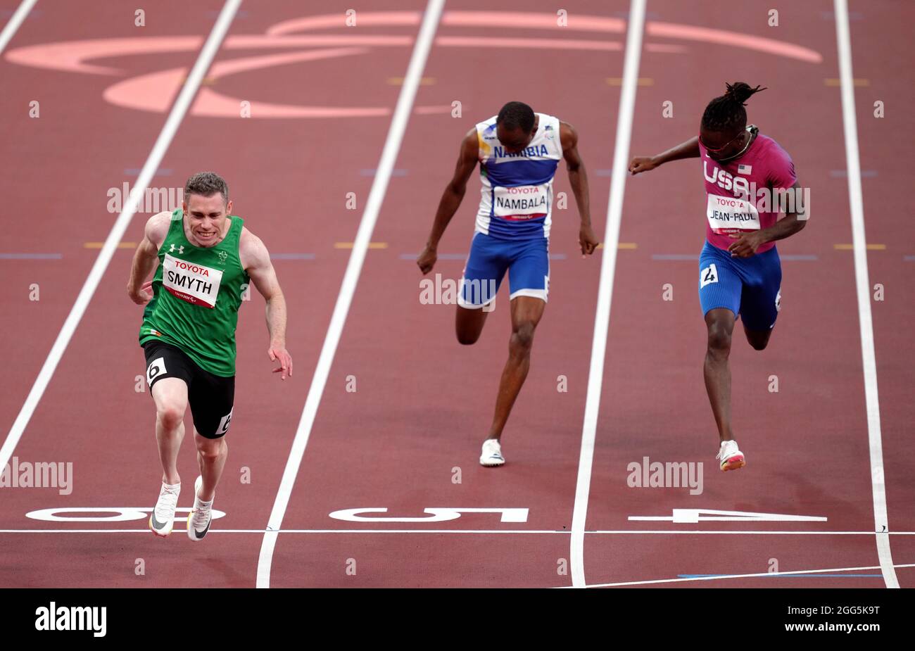 Republic of Ireland's Jason Smyth crosses the line to win the Men's ...