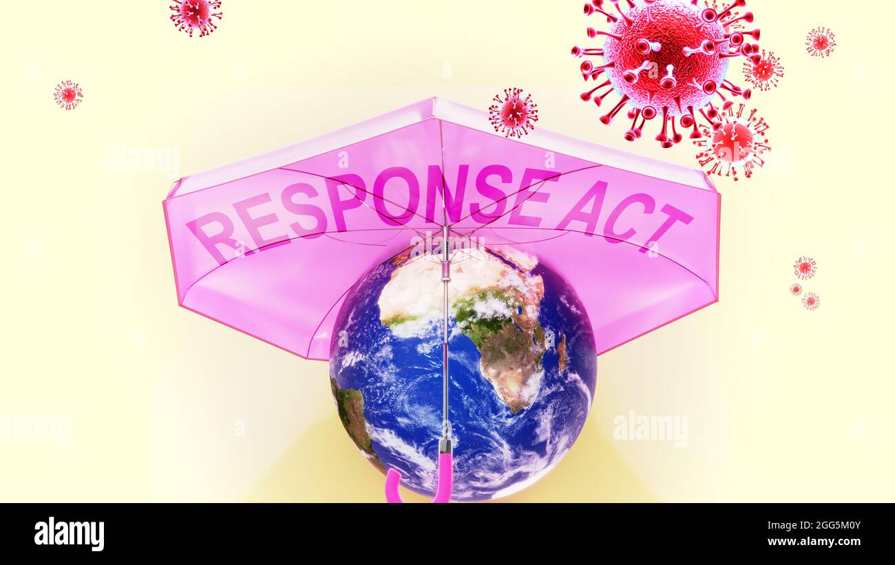 Covid response act - corona virus attacking Earth that is protected by ...