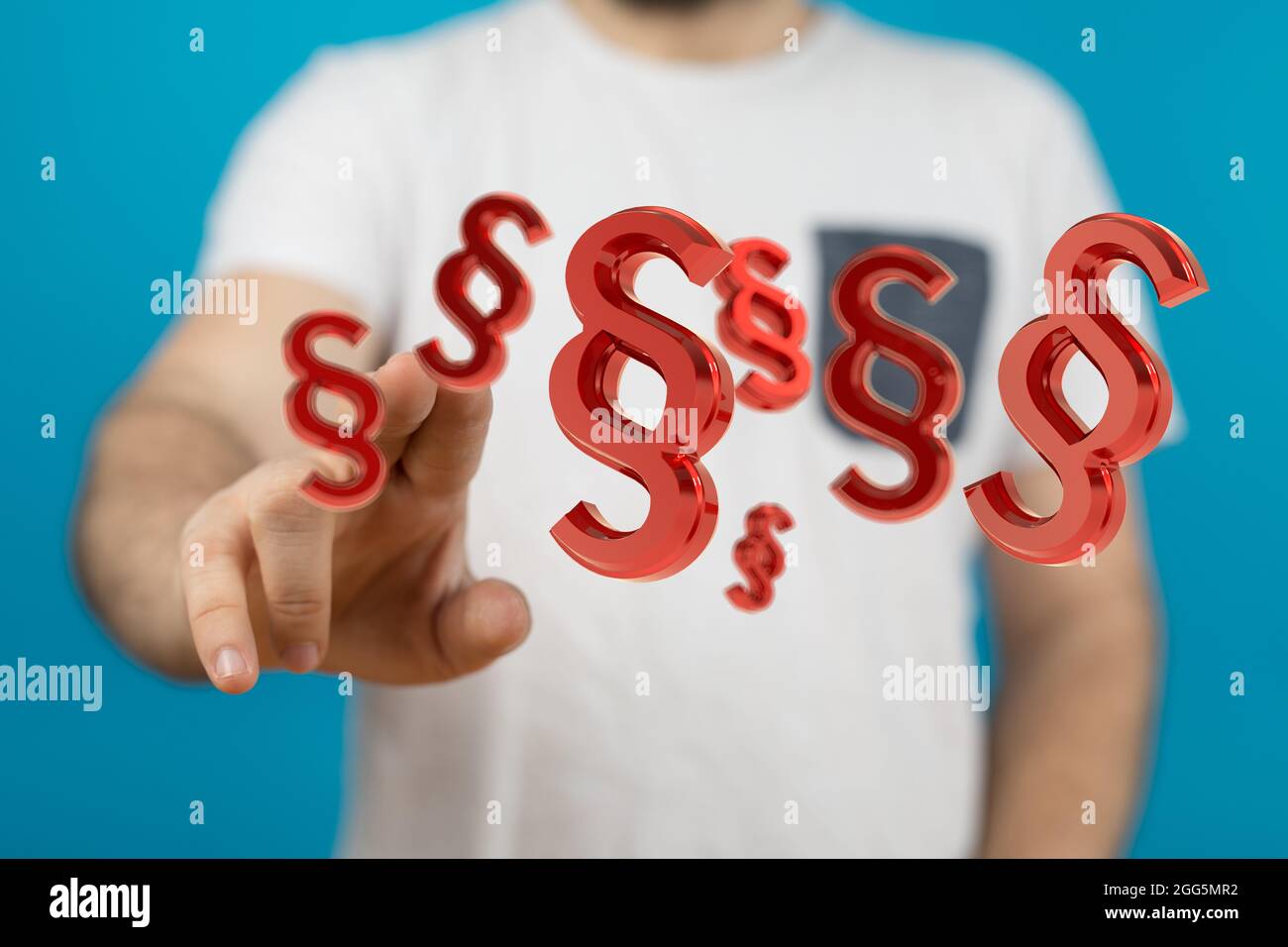A finger touching a digital illustration of floating law signs Stock ... A finger touching a digital illustration of floating law signs Stock ...