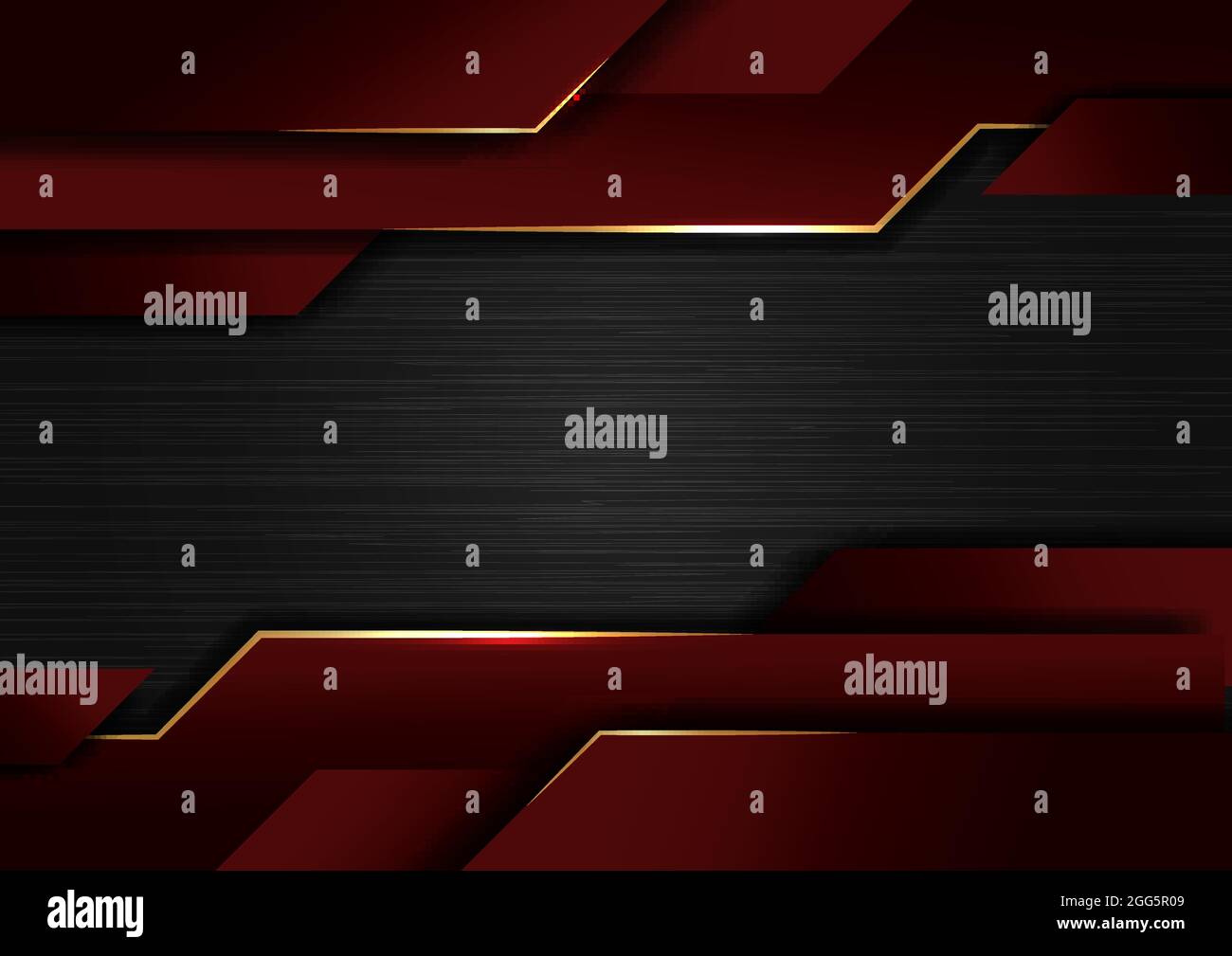 Abstract technology geometric glowing gold and red color shiny motion ...