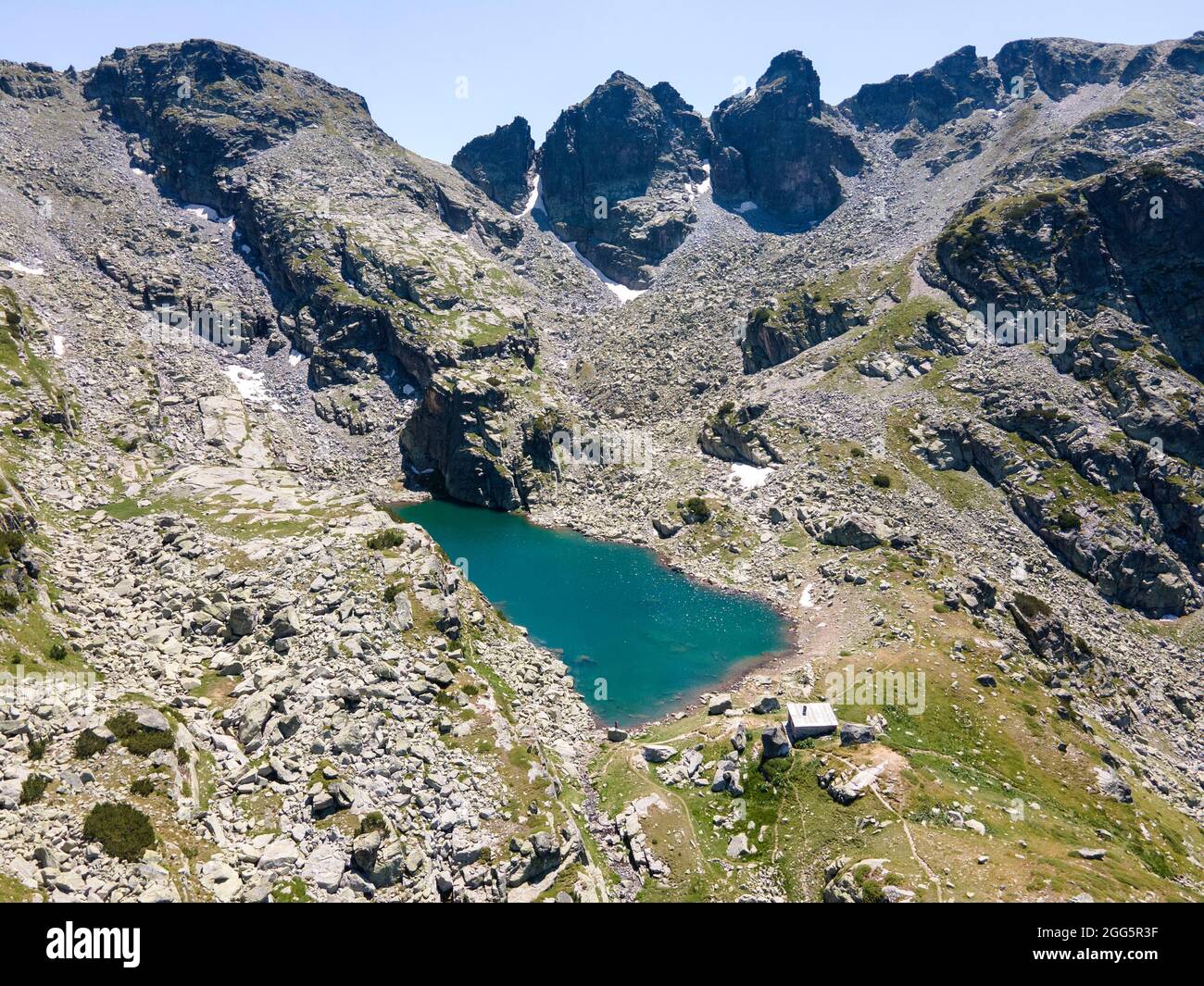 Amazing Aerial view of The Scary Lake (Strashnoto lake), Rila Mountain ...