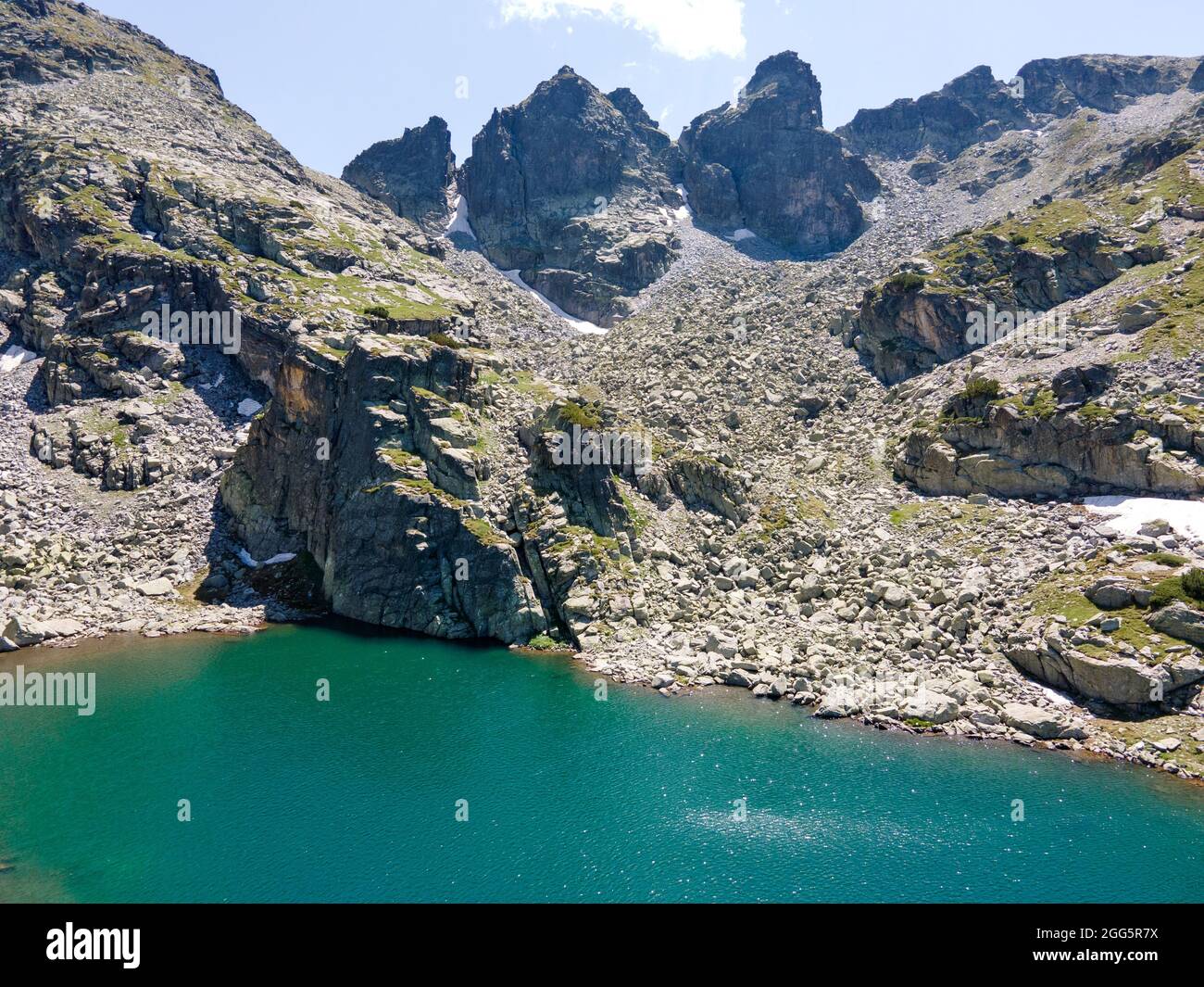 Amazing Aerial view of The Scary Lake (Strashnoto lake), Rila Mountain ...