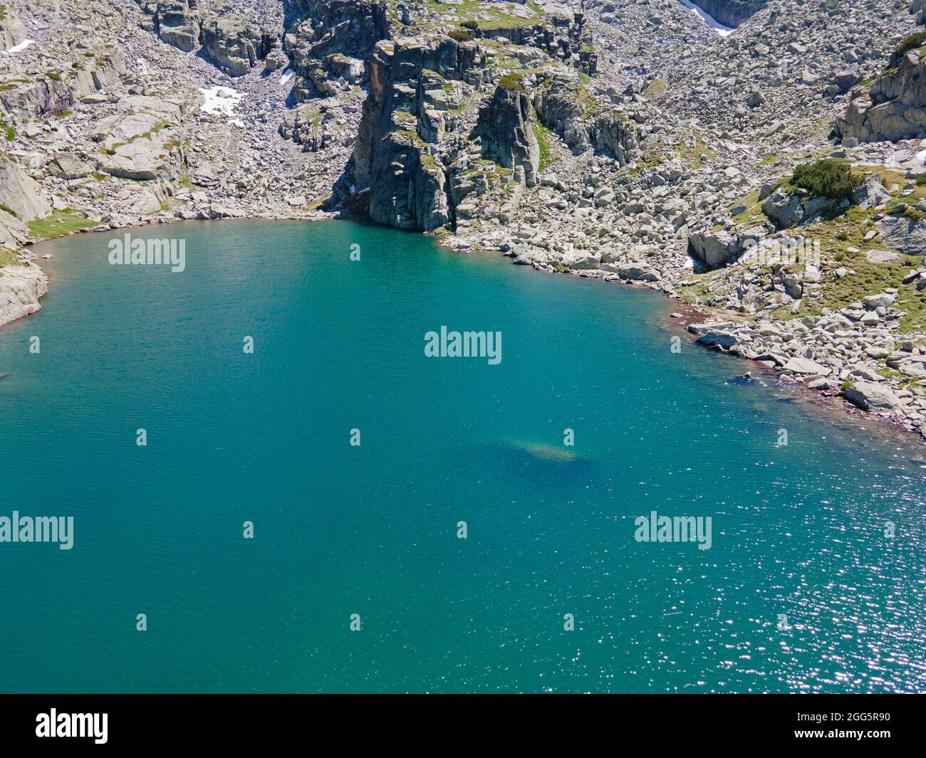 Amazing Aerial view of The Scary Lake (Strashnoto lake), Rila Mountain ...