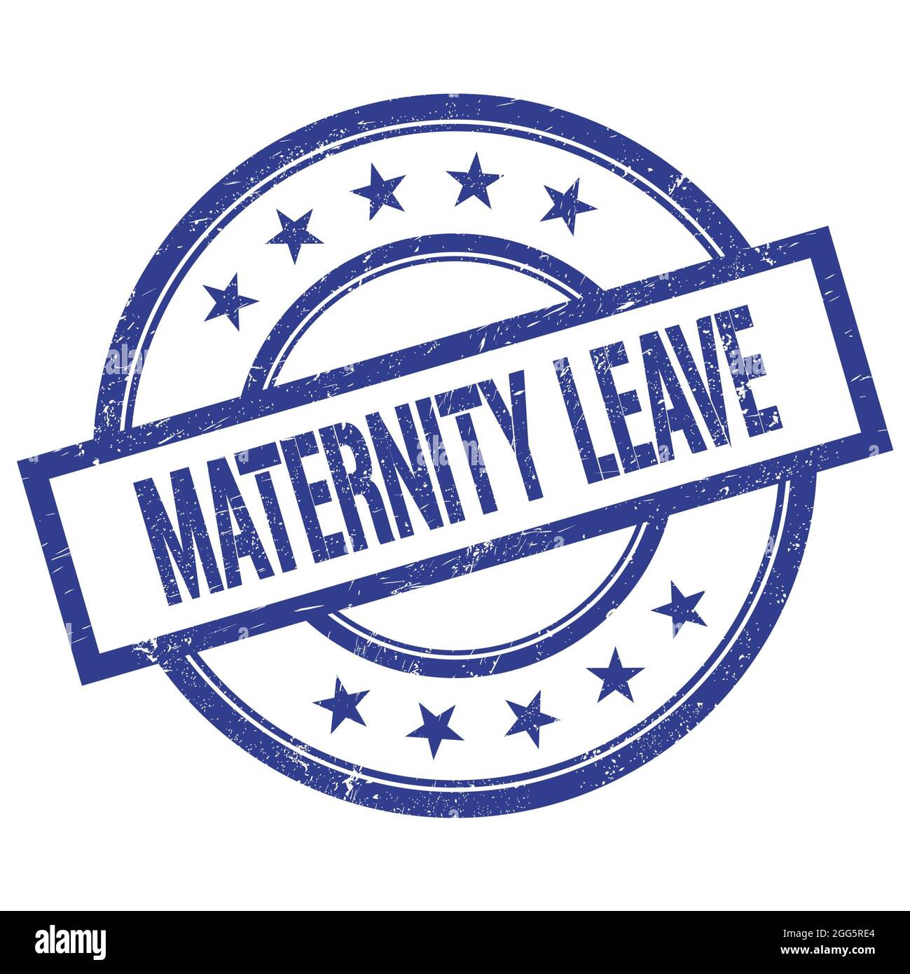 MATERNITY LEAVE text written on blue round vintage rubber stamp Stock ...