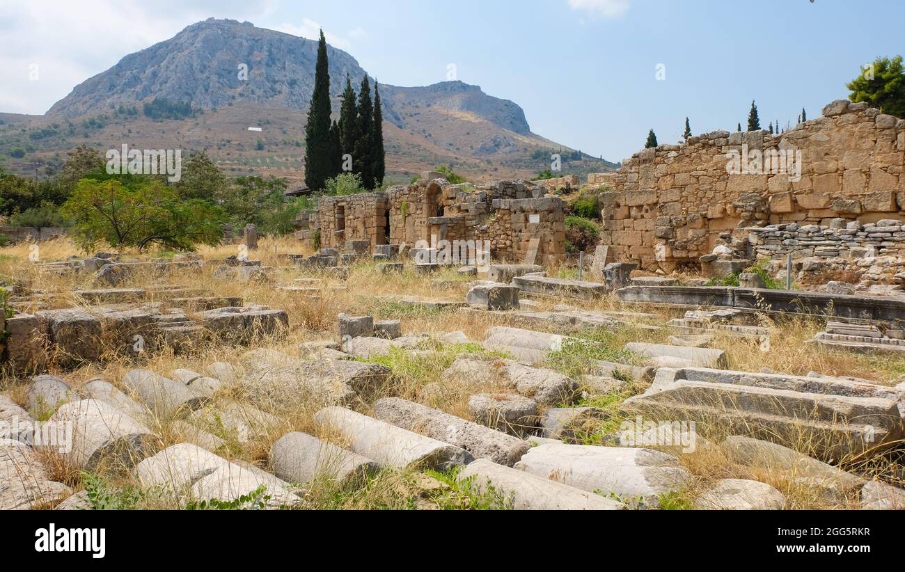 The archaeological site of the Ancient Corinth, Greece Stock Photo - Alamy