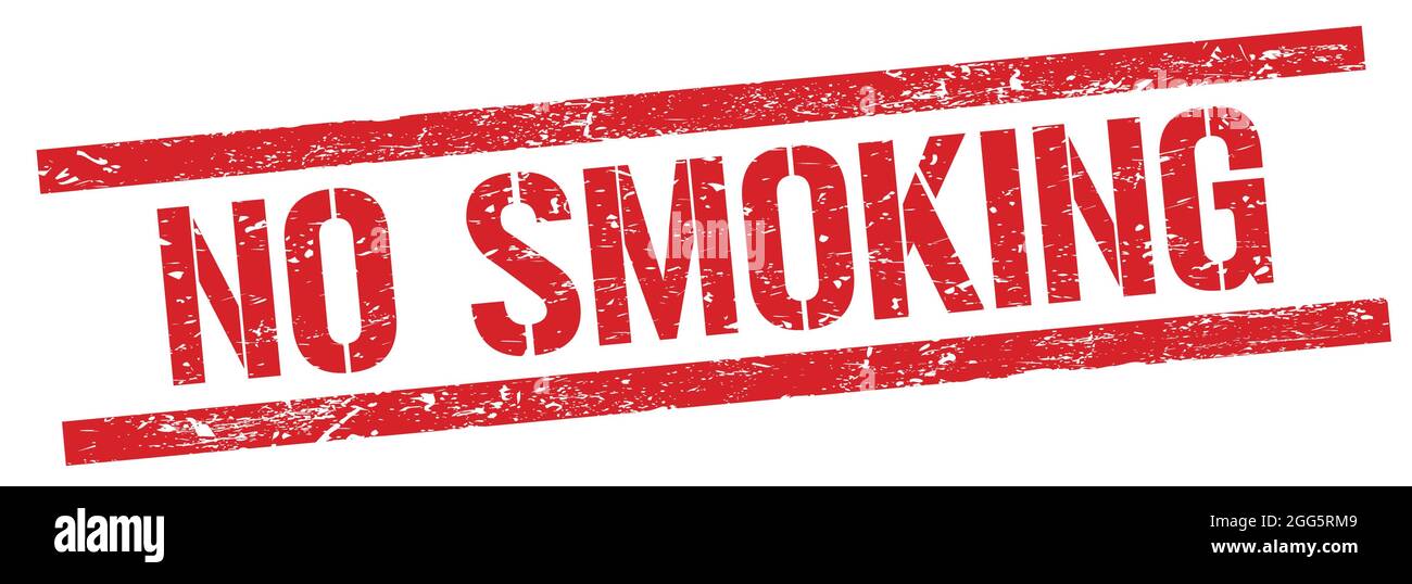NO SMOKING text on red grungy rectangle stamp sign Stock Photo - Alamy