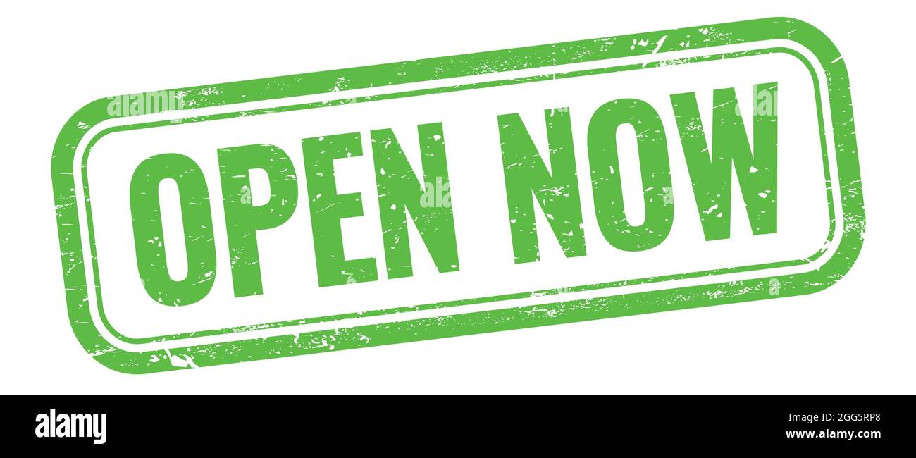 Now open rubber stamp hi-res stock photography and images - Alamy