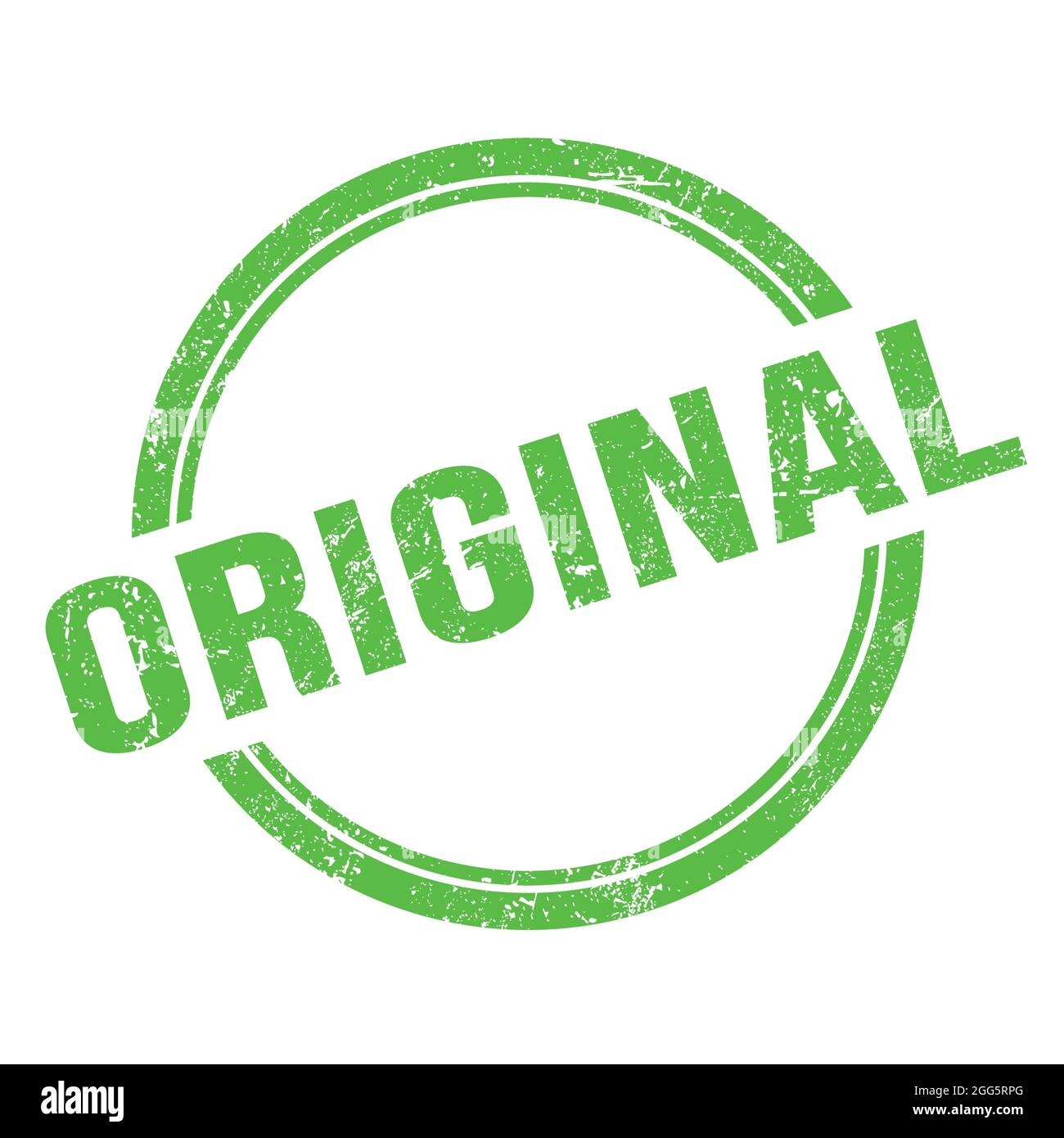 ORIGINAL text written on green grungy vintage round stamp Stock Photo ...