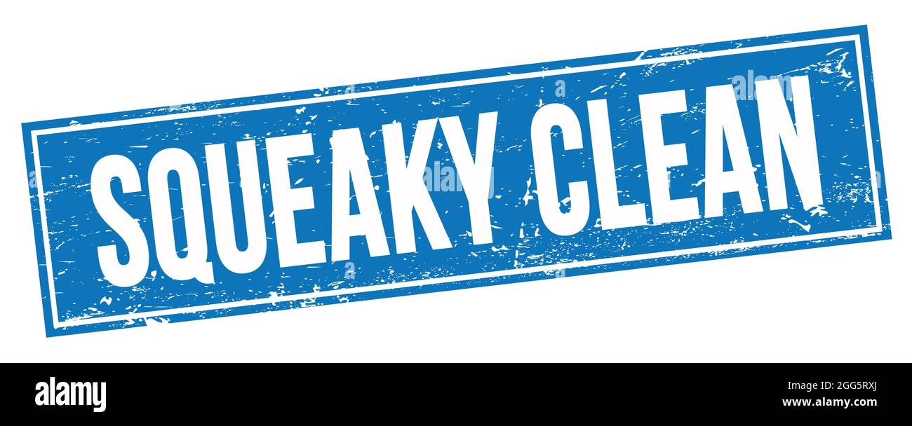 SQUEAKY CLEAN text on blue grungy rectangle stamp sign Stock Photo - Alamy