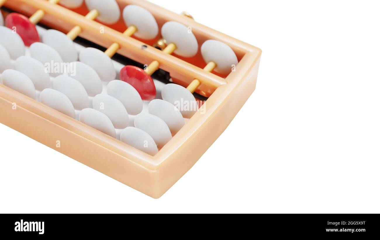 Japanese traditional abacus soroban isolated on white background ...