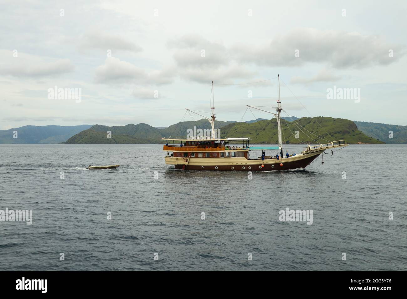 Labuan bajo with local ship , yacht and traditional small boat . Those ...