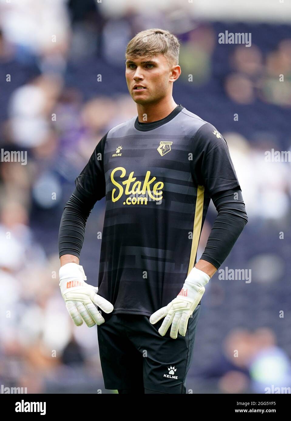 Watford goalkeeper Vincent Angelini before the Premier League match at ...