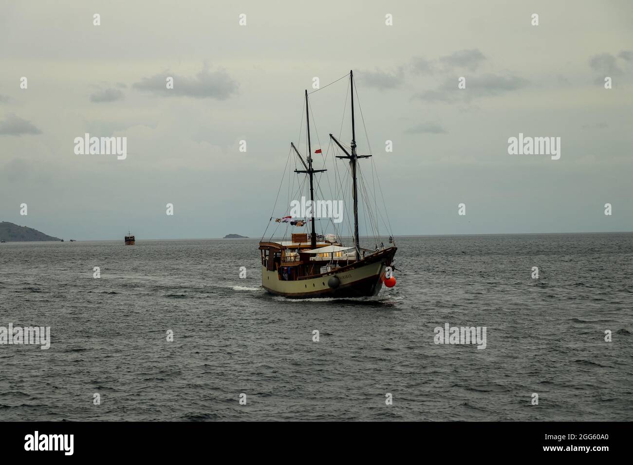 Labuan bajo with local ship , yacht and traditional small boat . Those ...