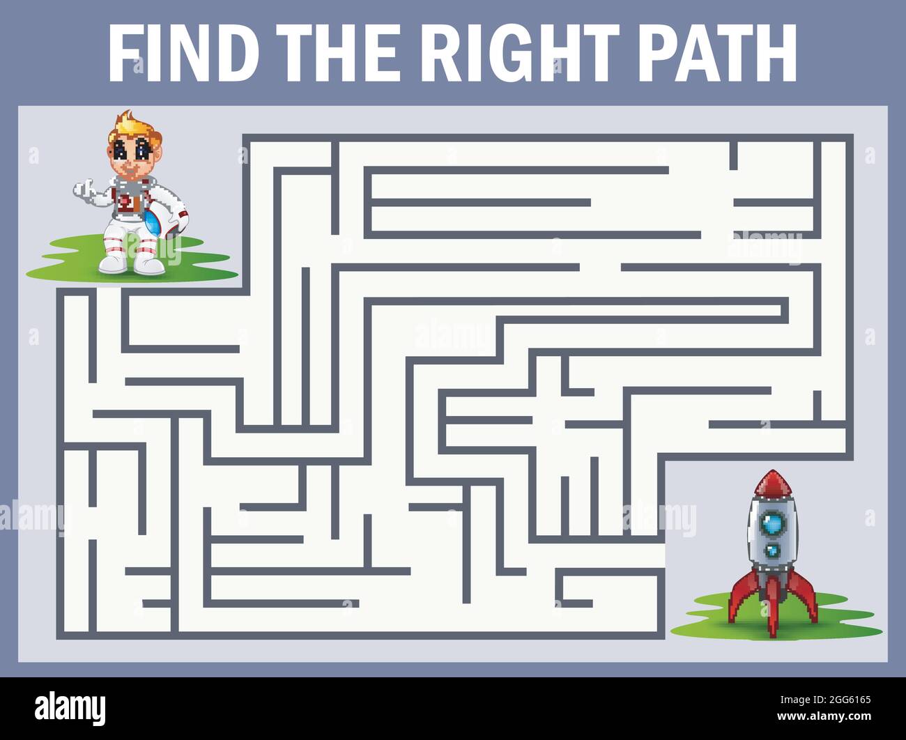 Maze game finds the astronaut way to the rocket Stock Vector Image ...