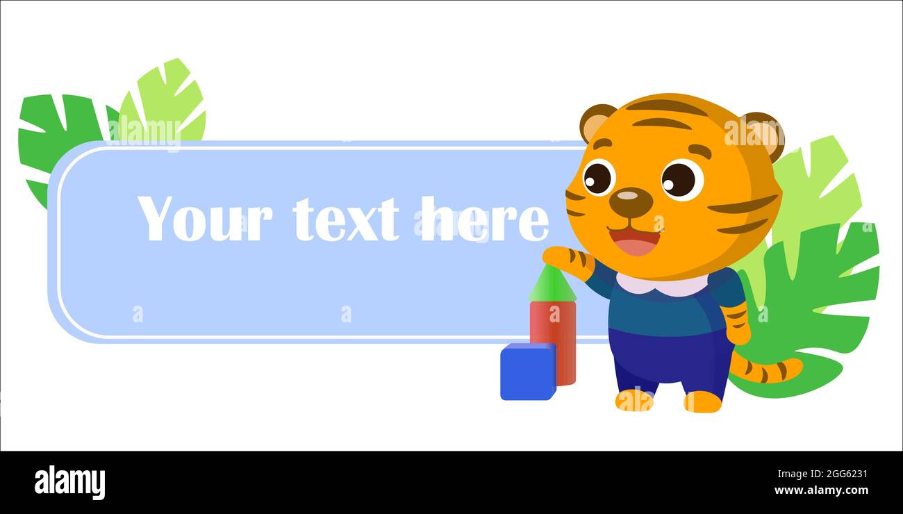 Vector tag with cute tiger playing cubes Stock Vector Image & Art - Alamy