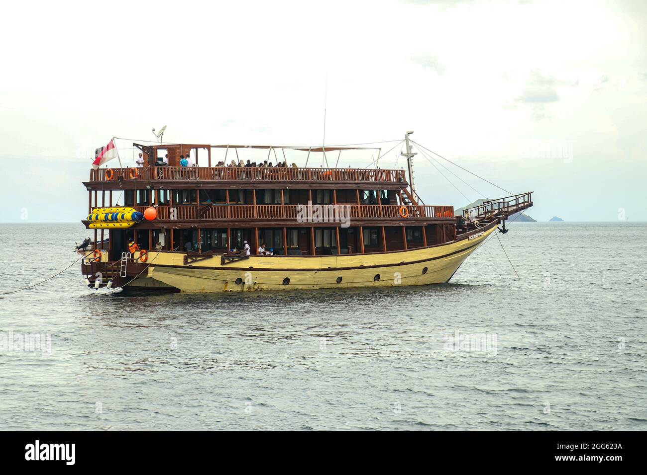 Labuan bajo with local ship , yacht and traditional small boat . Those ...