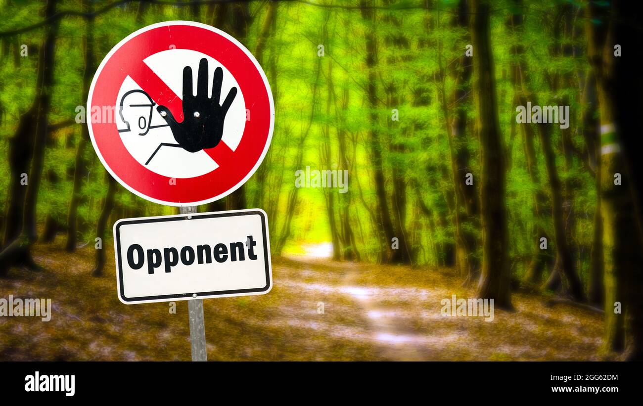 Street Sign the Direction Way to Supporter versus Opponent Stock Photo ...