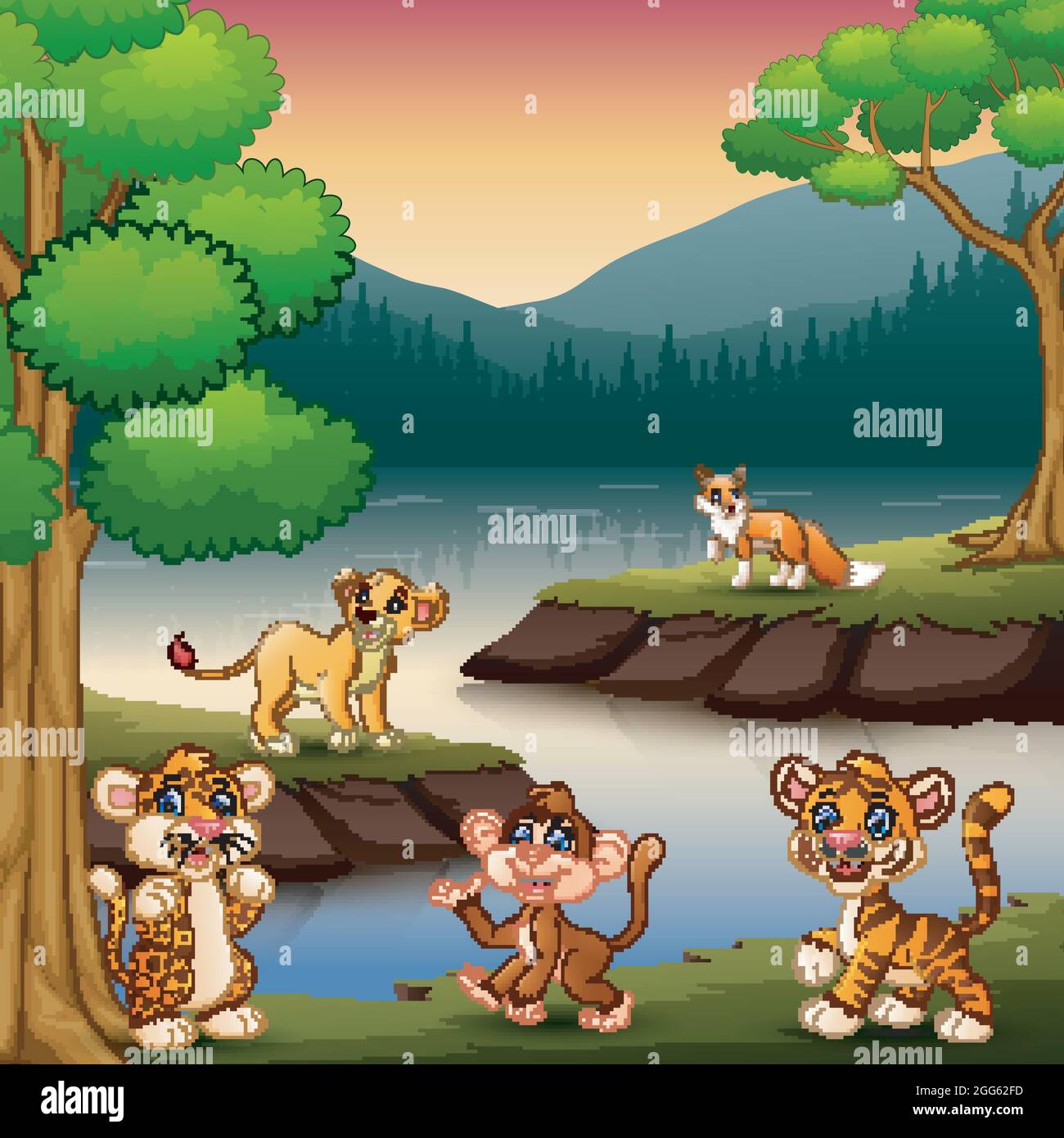 Monkey enjoying view Stock Vector Images - Alamy