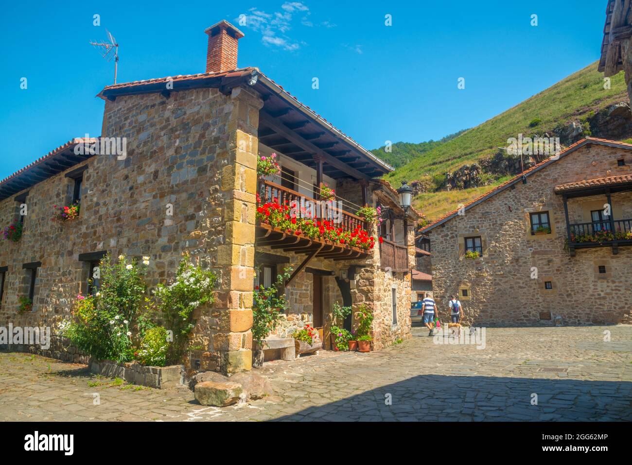 Traditional architecture. Barcena Mayor, Cantabria, Spain Stock Photo ...