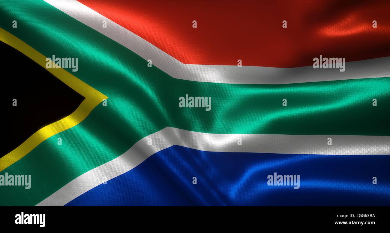 3d South Africa Flag Premium PSD | South Africa 3D Flag With Realistic