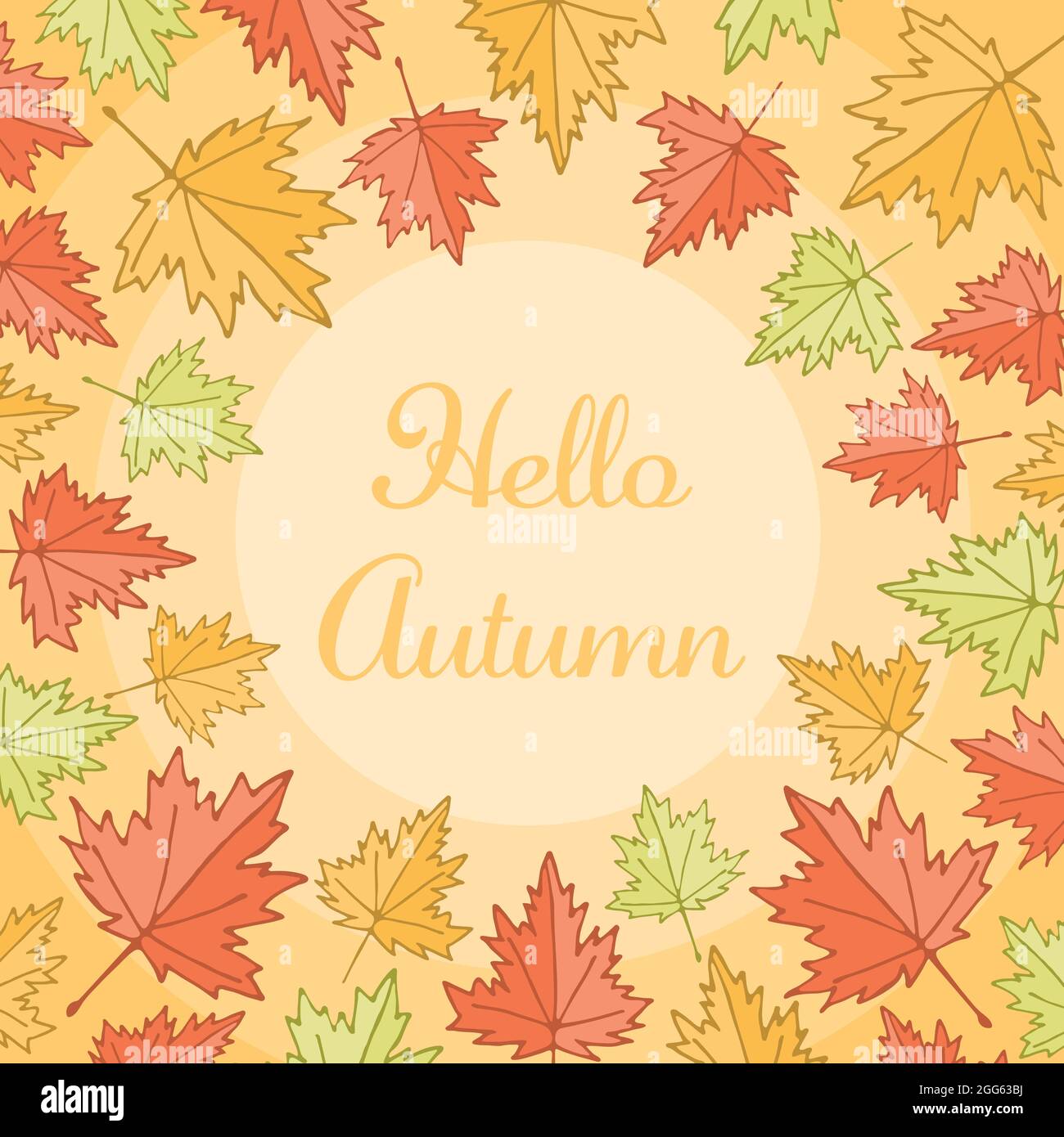Colorful maple leaves autumn border background Stock Vector Image & Art ...