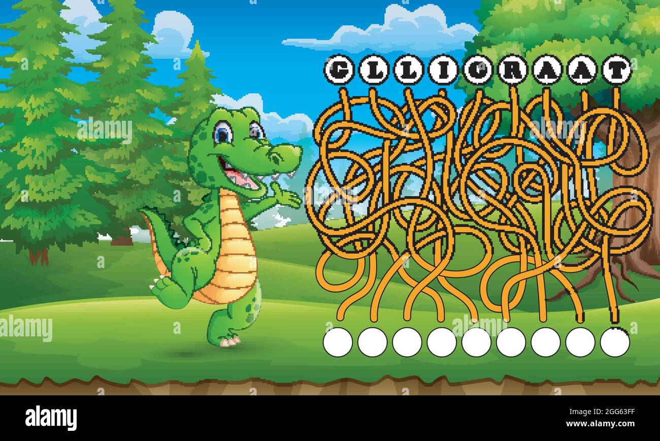 Game alligator maze find way to the word Stock Vector Image & Art - Alamy