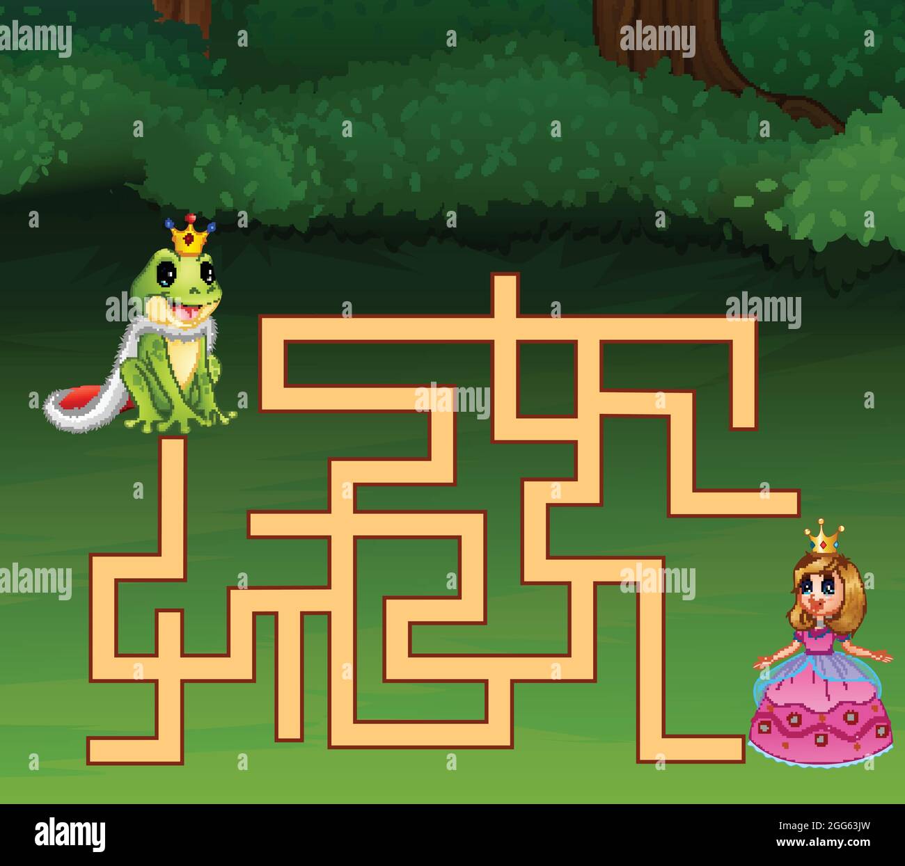 Game frog prince maze find way to princess Stock Vector Image & Art - Alamy