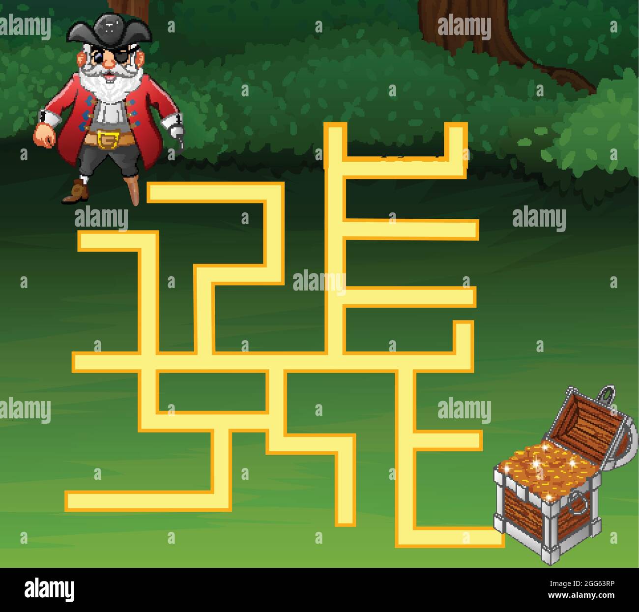 Game pirates maze find way to the treasure Stock Vector Image & Art - Alamy