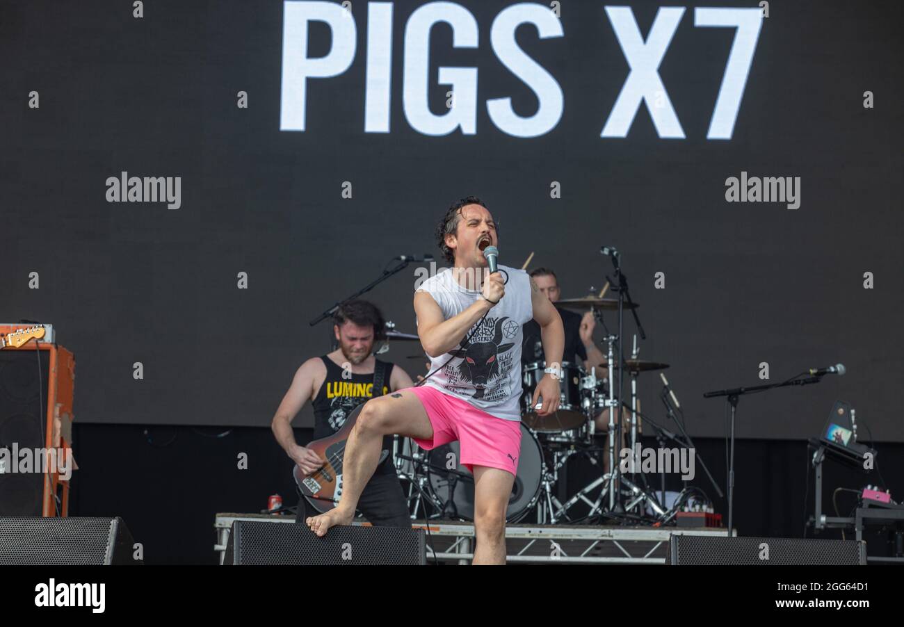Pigs X7 at Victorious Festival 2021, Portsmouth, Hampshire, UK. 29th ...