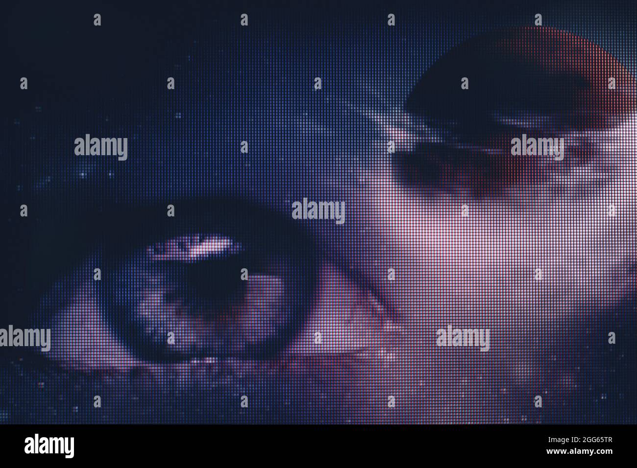 Close up Abstract eye concept looking on a mars world nebula dust in ...