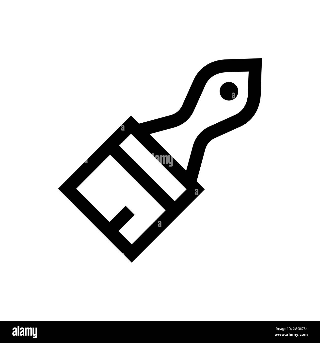 Outline icon. Paint brush emblem. Vector illustration Stock Vector ...