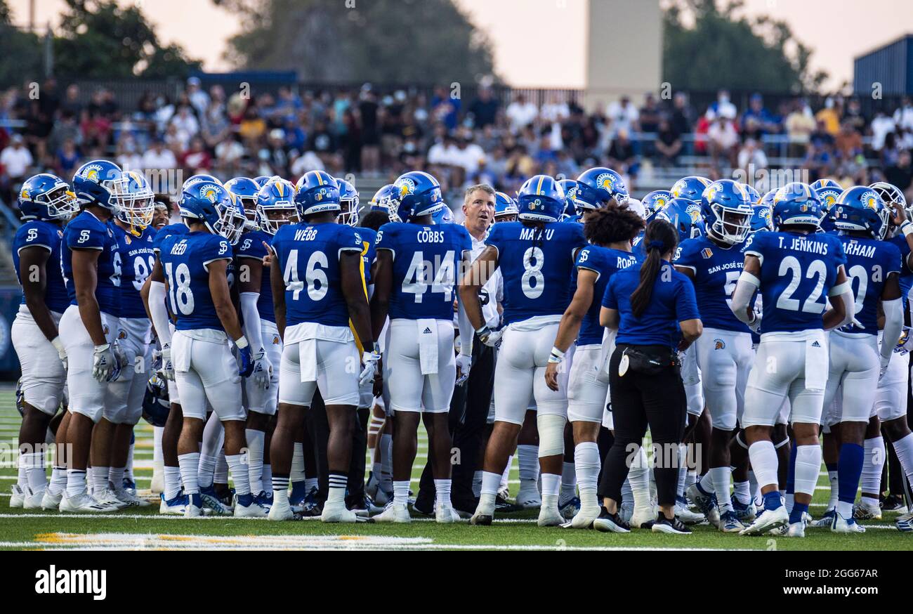 August 28 2021 San Jose, CA USA San Jose State head coach Brent Brennan ...