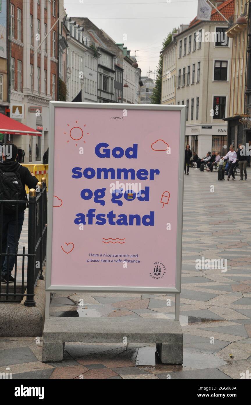 Copenhagen, Denmark., 29 August 2021, Informion vors visitors billboard ...