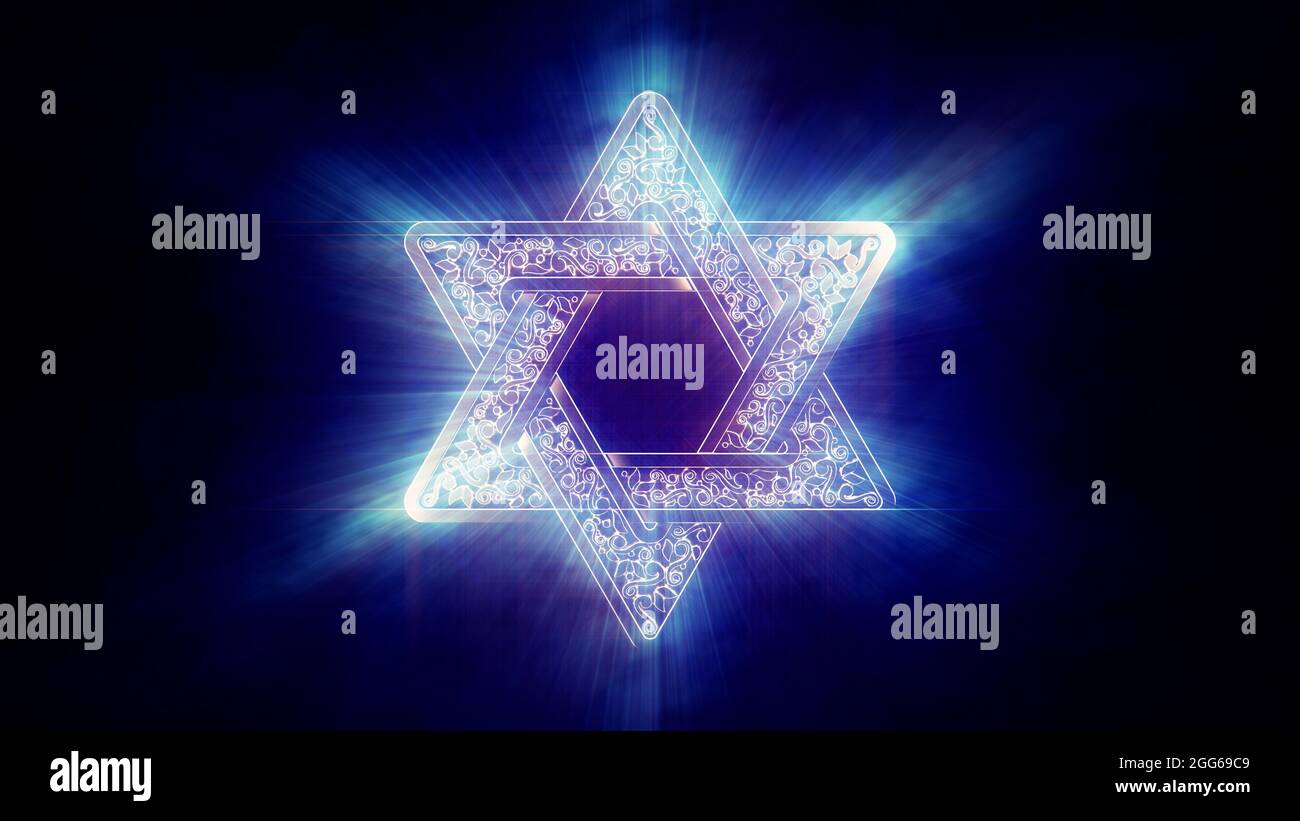 cute shield of david backdrop - digital object 3D illustration Stock ...