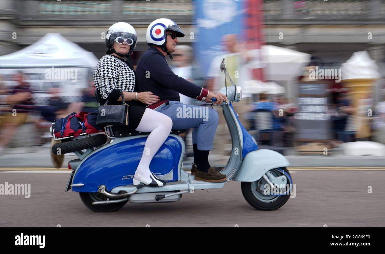 Mod enthusiasts gather in Madeira Drive, Brighton, during the annual ...