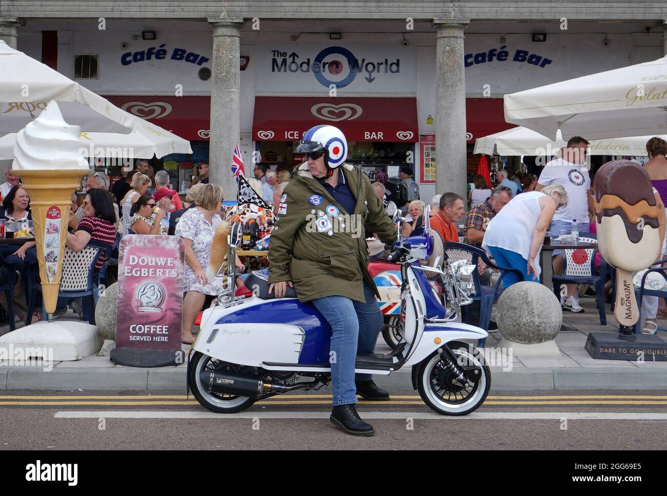 Mod enthusiasts gather in Madeira Drive, Brighton, during the annual ...