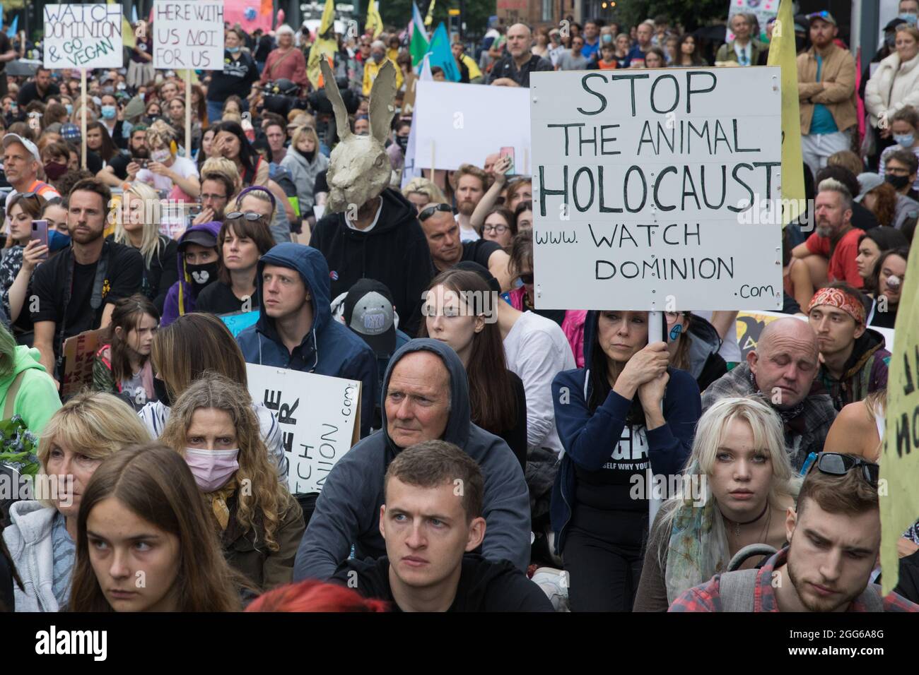 London, UK. 28th August, 2021. Animal rights activists from Animal ...