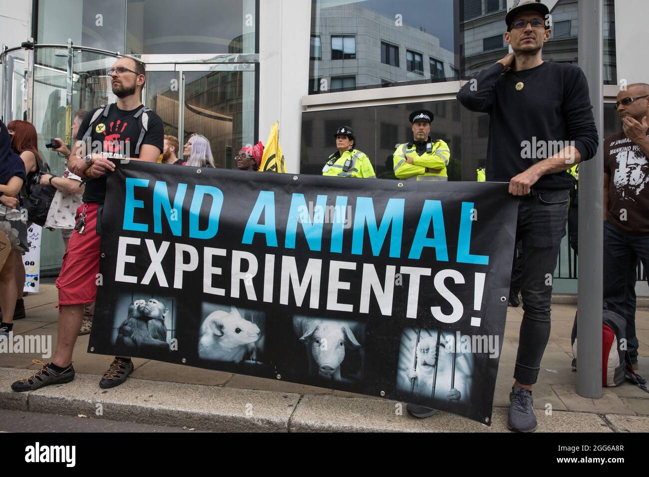 London, UK. 28th August, 2021. Animal rights activists from Animal ...