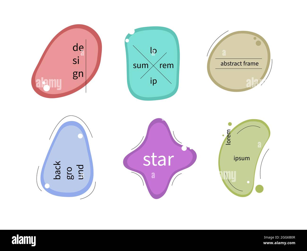 Set of organic shapes. Logo template. Collection of frames. Abstract ...