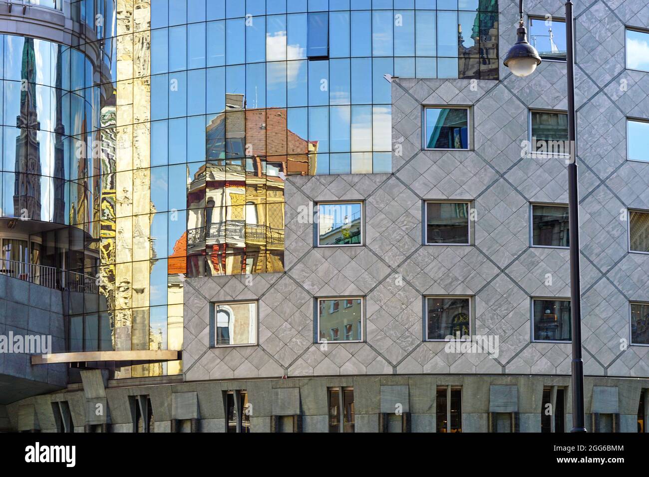 Vienna city old and new facade reflection Austria Stock Photo - Alamy