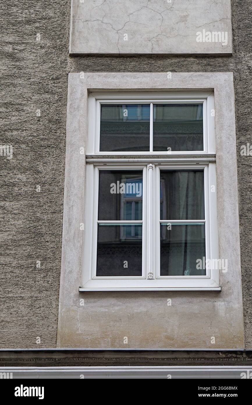 Closed white window at house exterior Stock Photo - Alamy